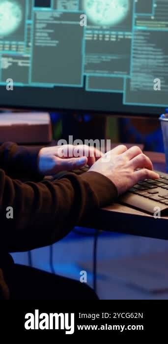 Vertical Video Hacker Hiding In Underground Bunker Excited After Developing Zero Day Exploit