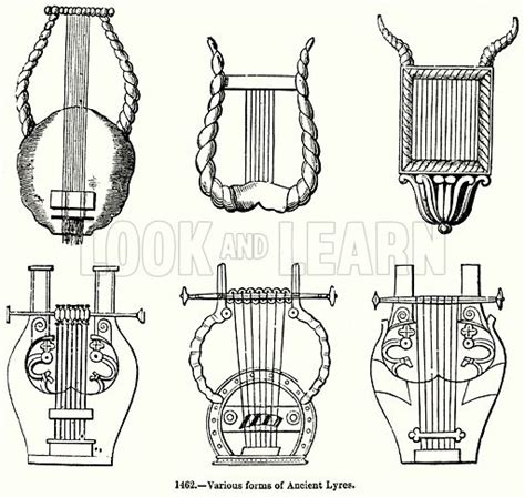 Various Forms Of Ancient Lyres Stock Image Look And Learn