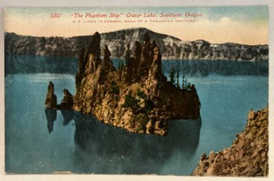 The Phantom Ship Crater Lake Southern Oregon Or Unposted Vintage