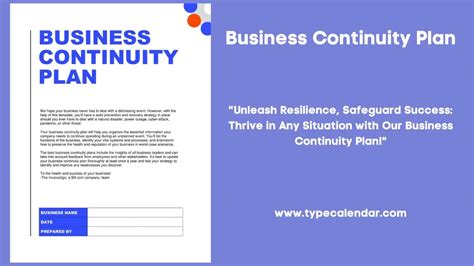 Free Business Continuity Plan Templates Word Pdf