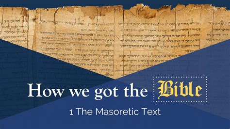 1 The Masoretic Text Youtube