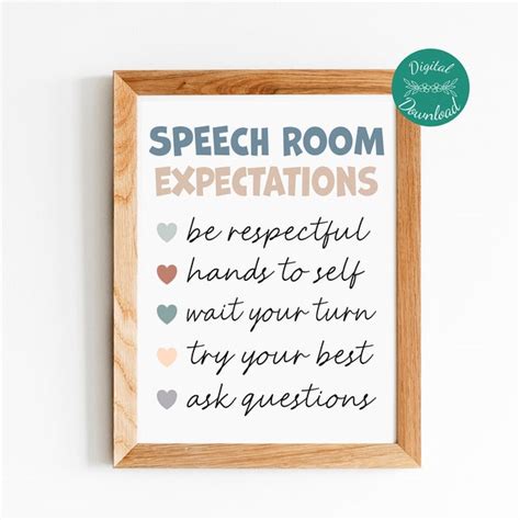 Classroom Speech Poster Etsy