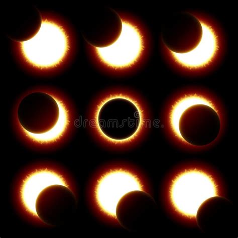 Fases Del Eclipse Solar Ilustración Del Vector Ilustración De Fase 37134632