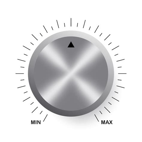 premium vector metal volume switch with a scale min max regulator