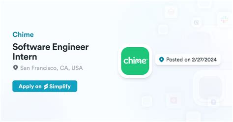 Software Engineer Intern Chime Simplify Jobs