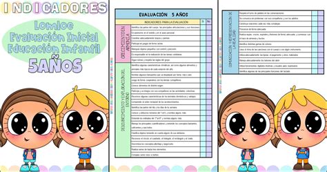 Indicadores Lomloe Evaluación Inicial Educación Infantil 4 Años