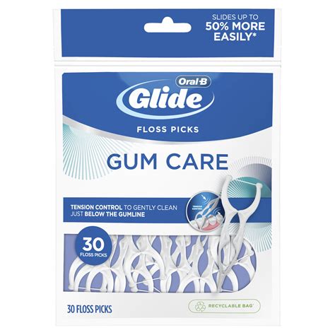 Oral B Glide Gum Care Dental Floss Picks Ideal For Back Teeth Tension