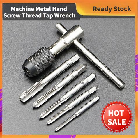 6 10pcs T Type Machine Screw Thread Tap Wrench M3 M4 M5 M6 M8 Tap Set