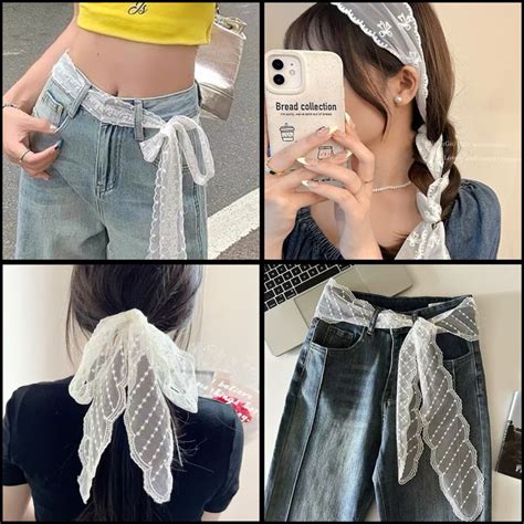 ️‍🔥hàng Sẵn Băng đô Ren Làm Thắt Lưng Khăn Quàng Thắt Lưng Cầm Tay