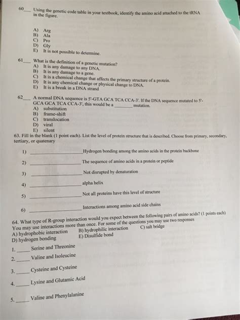 Solved Using The Genetic Code Table In Your Textbook Chegg