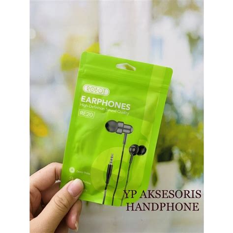 Jual Earphone Handsfree Headset Original Robot Re 20 Re 50 Deep Bass Hf Re20 Re50 Shopee
