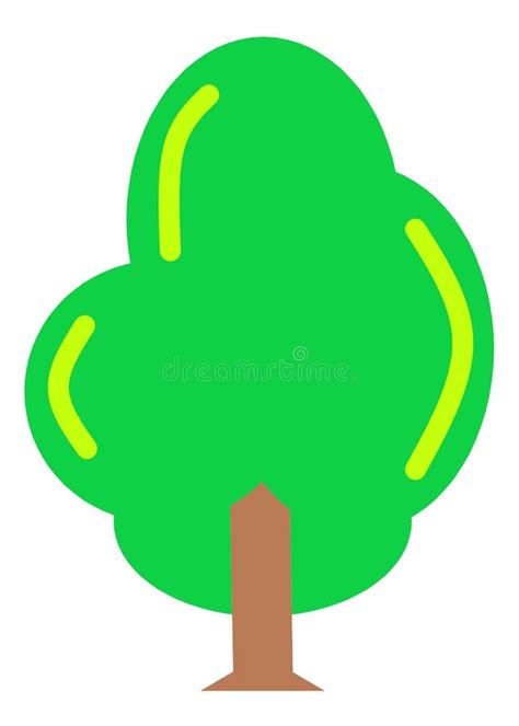 A Simple Simplified Graphic Representation Of A Tall Tree Against A