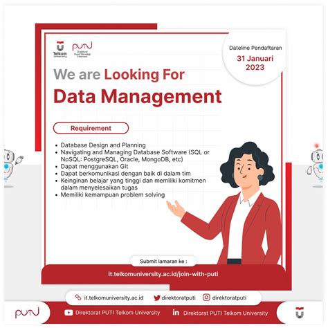 Lowongan Kerja Data Mangement Telkom University Janauari 2024