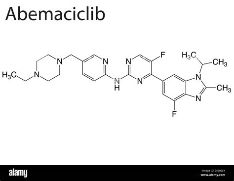 A Chemical Structure Of An Anticancer Drug Abemaciclib Stock Vector Image And Art Alamy