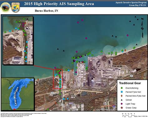 Map Of The Burns Harbor Sampling Area With Locations Of All Sampling