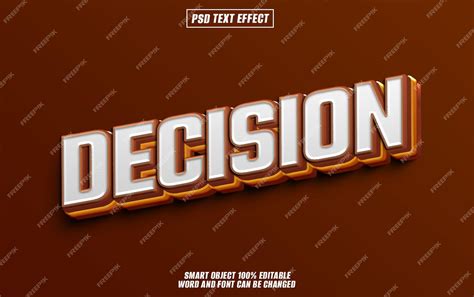 Premium Psd Decison Text Effect Font Editable Typography 3d Text