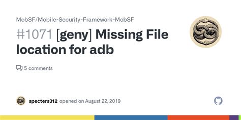 Geny Missing File Location For Adb · Issue 1071 · Mobsfmobile Security Framework Mobsf · Github