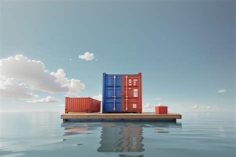 Premium Photo Minimal Scene Of Floating Container Premium Photo Minimal Scene Of Floating Container
