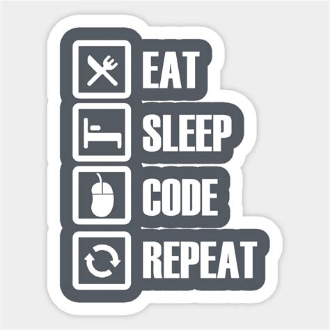 eat sleep code repeat sticker programmer