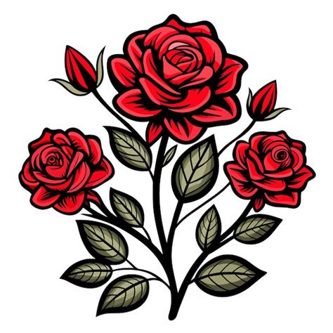 Premium Vector Simple Flat Rose Artwork
