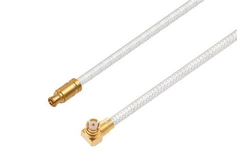 Mini Smp Female To Smp Female Right Angle Cable 9 Inch Length Using Pe Sr405fl Coax