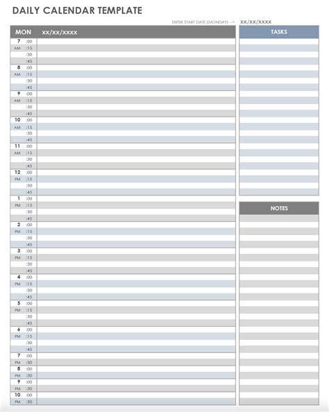 Free Printable Daily Calendar Template Template Samples