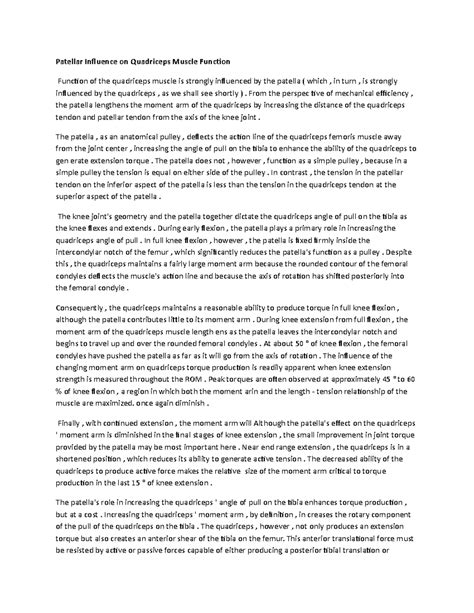 Patellar Influence On Quadriceps Wps Office Patellar Influence On