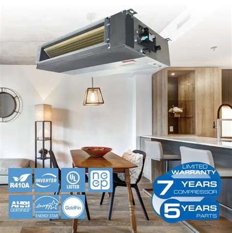 9000 Btu 230v Ducted Mini Split Ac Concealed Duct Heat Pump