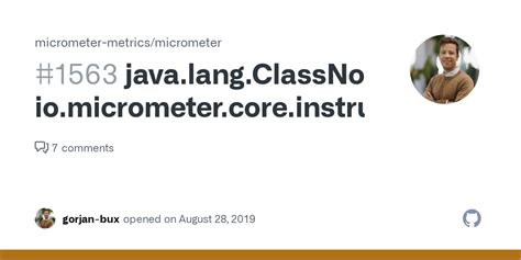 Java Lang ClassNotFoundException Io Micrometer Core Instrument Stats