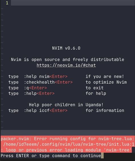 Nvim Tree Not Loading Neovim