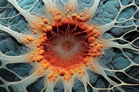 Electron Microscopic Structure Of Nucleus By Generative Ai Stock