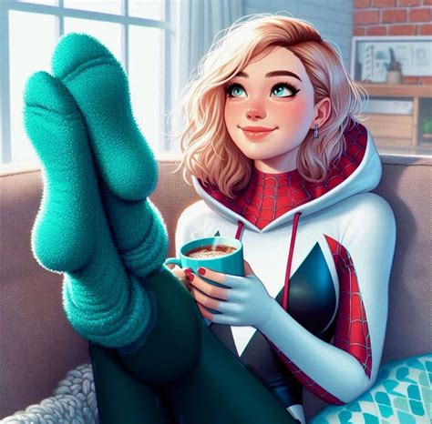 Morning Coffee With Ghost Spider By Hallkogan On Deviantart