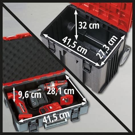Einhell Systemkoffer E Case Tower Werkzeugwagen Schwarzrot 1x E Case