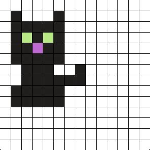 Black Cat Small Perler Pin 14x14 Perler Bead Pattern Bead Sprites