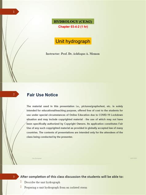 Chapter 03 4 2 Unit Hydrograph Pdf Chemical Engineering Environmental Science