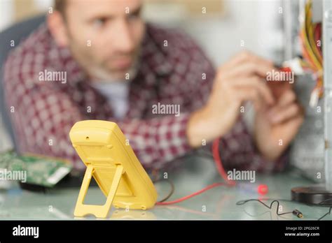 A Technician Is Testing Cpu Current Stock Photo Alamy