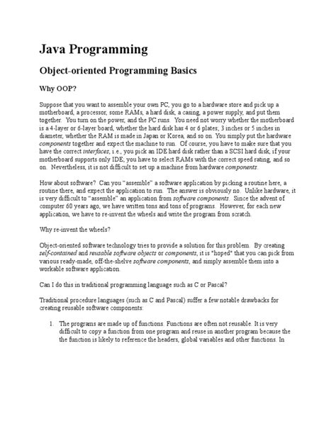 11 Java Basics Pdf Class Computer Programming Method Computer Programming