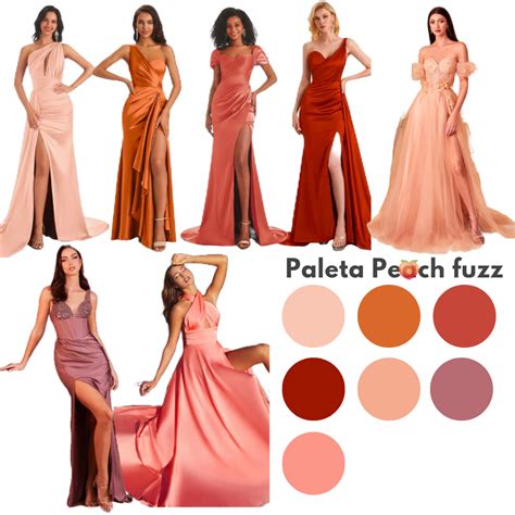 Damas De Honor Vestidos Color Durazno Vestido Melocotón Bodas Color