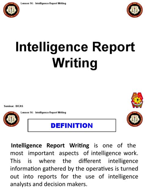 Lesson 14 Intelligence Report Writing Pdf Information Decision Making