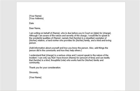 Character Witness Statement Character Witness Statement Template