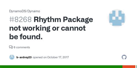 Rhythm Package Not Working Or Cannot Be Found Issue Dynamods Dynamo Github