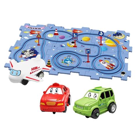 Mvm Enterprise Rail Car Puzzle Rail Car Race Track Set Toy Assembling Trolley Puzzle Race Track