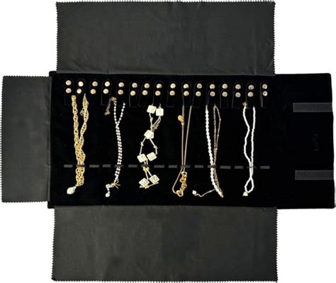 Velvet Travel Jewelry Roll Bag Organizer For Necklace Elastic Ysm
