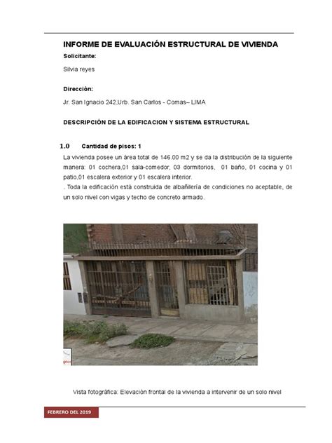Informe De Estructuras Pdf Fundación Ingeniería Elementos Arquitectónicos