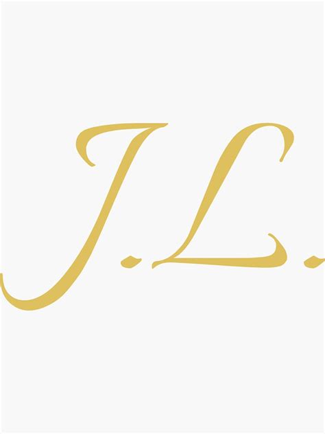 Jl Initials Gold Lettering Personalised Ts Sticker By