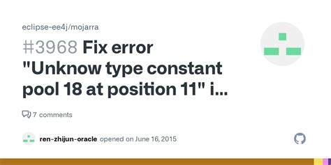 Fix Error Unknow Type Constant Pool 18 At Position 11 In Mojarra