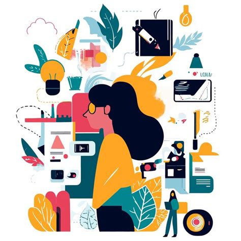 Engaging In The World Of Digital Content Creation Vector Illustration Premium Ai Generated Vector