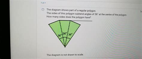 Solved 7 Of 7 The Diagram Shows Part Of A Regular Polygon The Sides