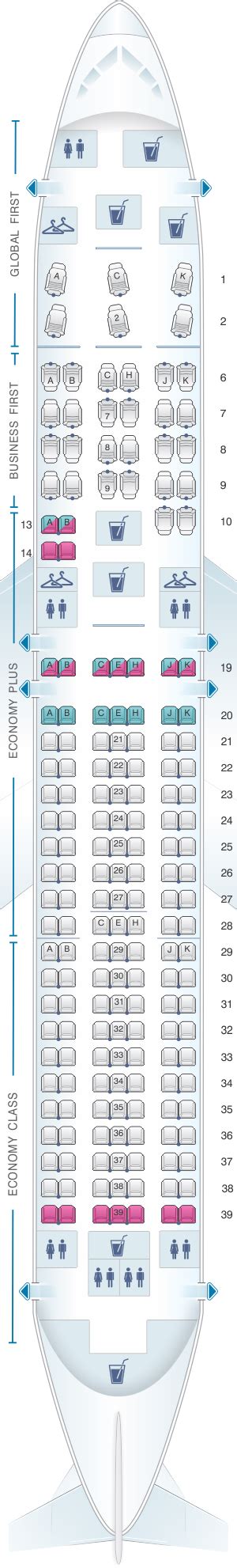 Seat Map United Airlines Boeing B767 300er Version 1 Seatmaestro