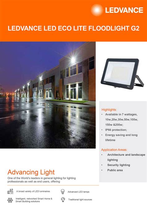Markpro Lighting Ledvance Led Eco Lite Floodlight G2 20w 6500k Day